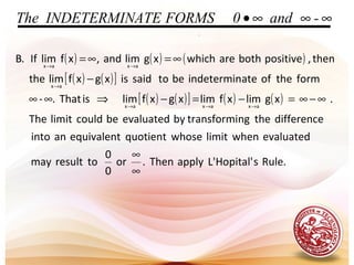 L16 indeterminate forms (l'hopital's rule) | PPT