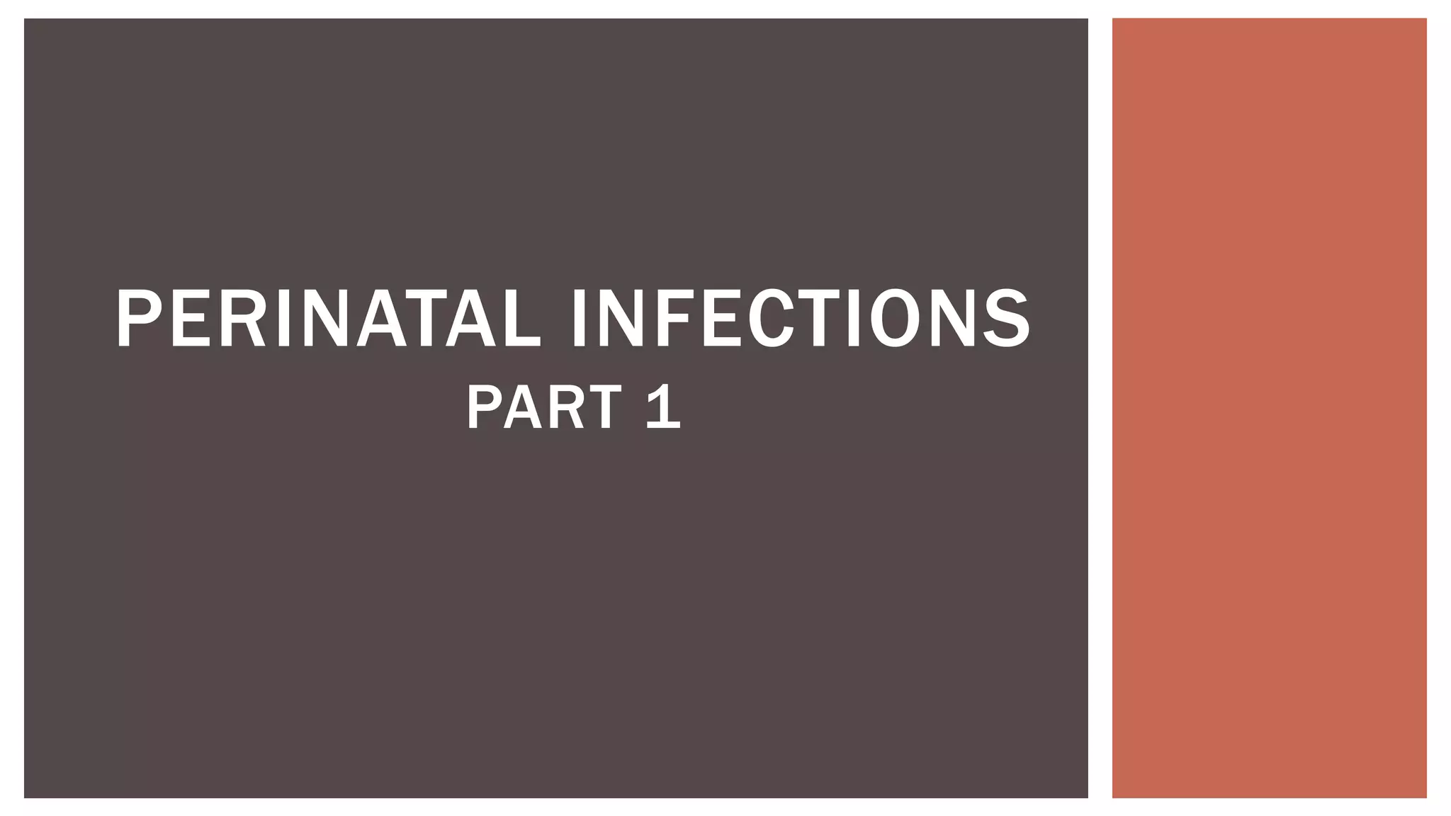 L29 Perinatal Infections part 1 | PPTX
