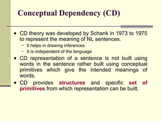 dependency on concepts of conceptual dependency | PPT