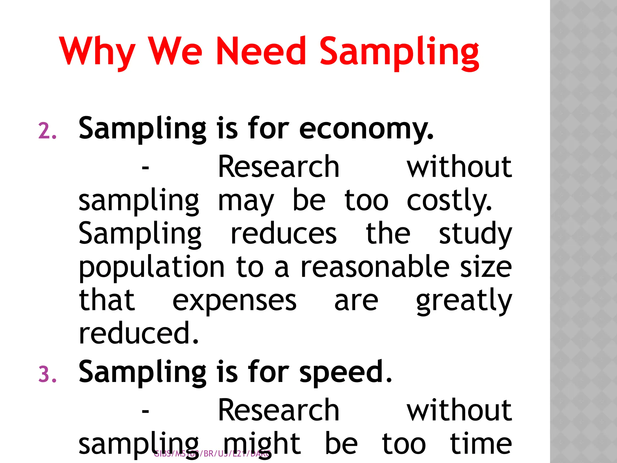 Sampling, technique, procedure -- a detail idea | PPT