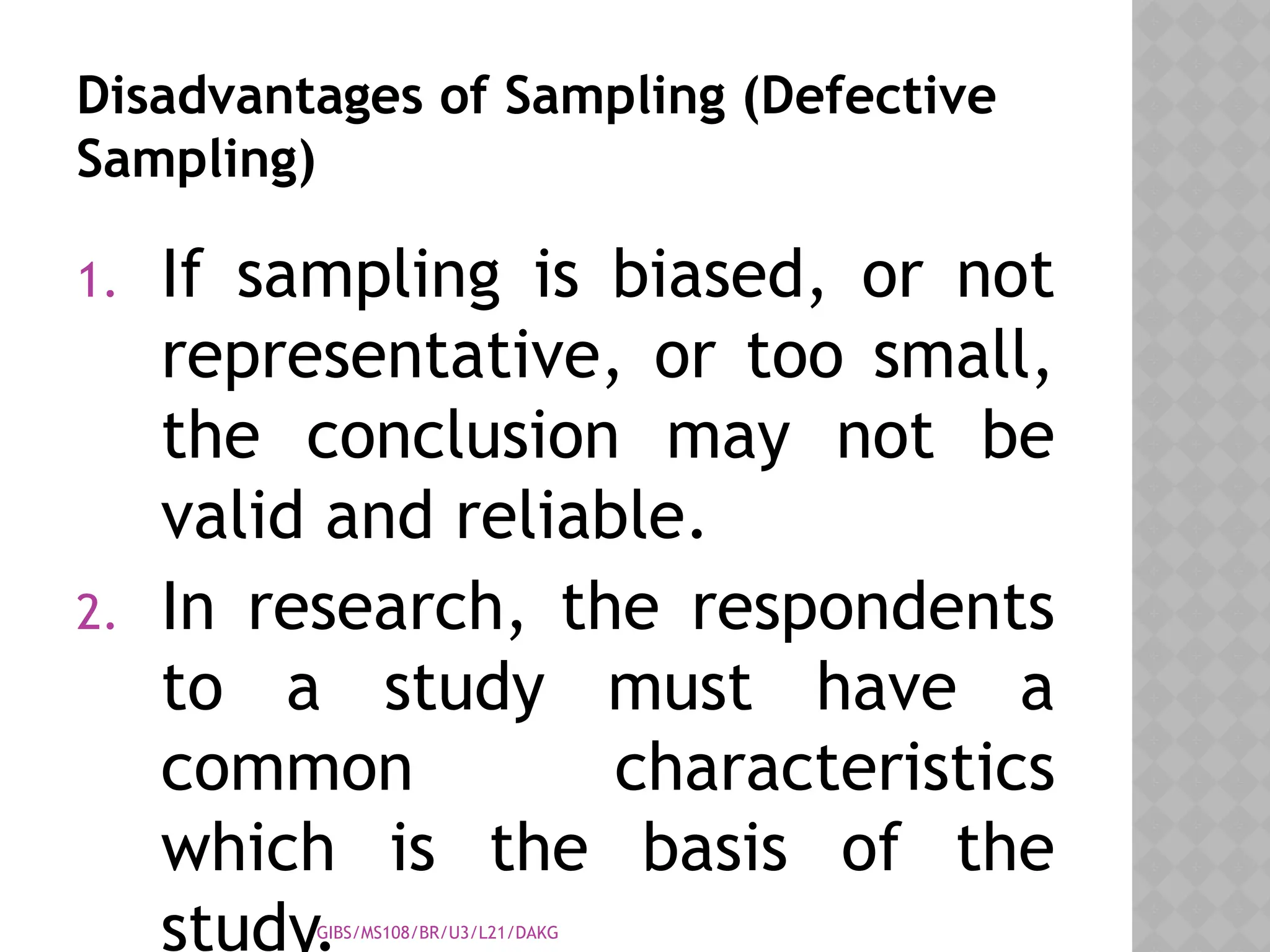 Sampling, technique, procedure -- a detail idea | PPT