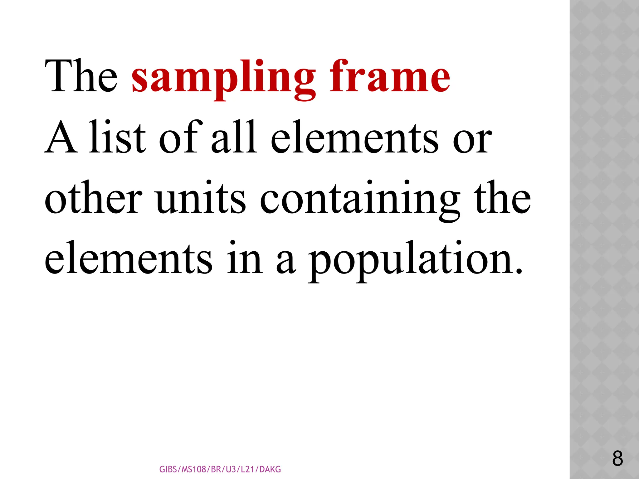 Sampling, technique, procedure -- a detail idea | PPT