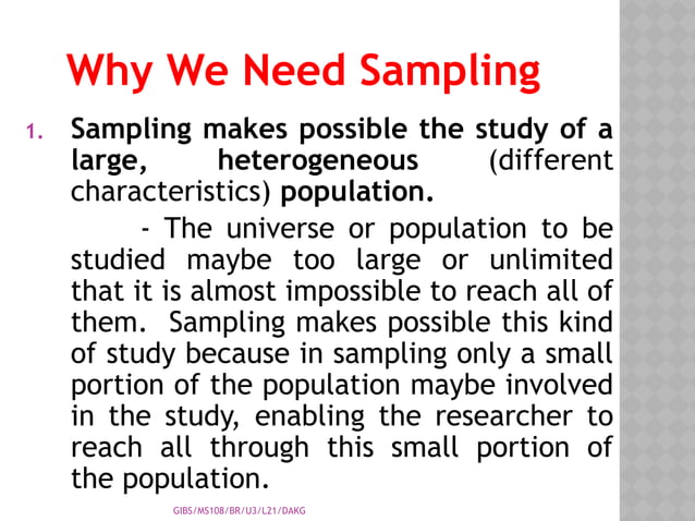 Sampling, technique, procedure -- a detail idea | PPT