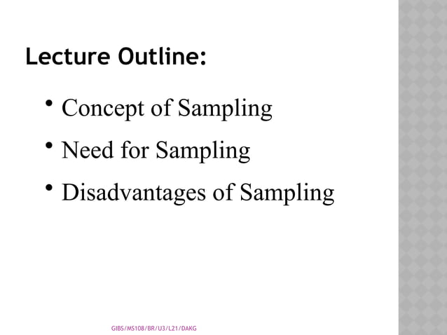 Sampling, technique, procedure -- a detail idea | PPT