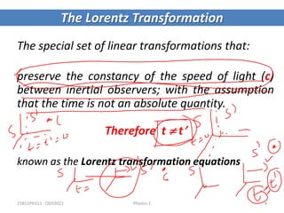 L17,18_Lorentz transformation,Length contraction & Time dilation.pdf