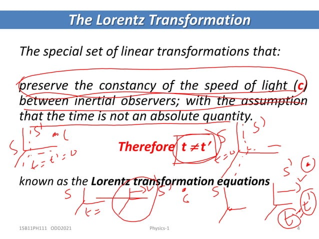 L17,18_Lorentz transformation,Length contraction & Time dilation.pdf