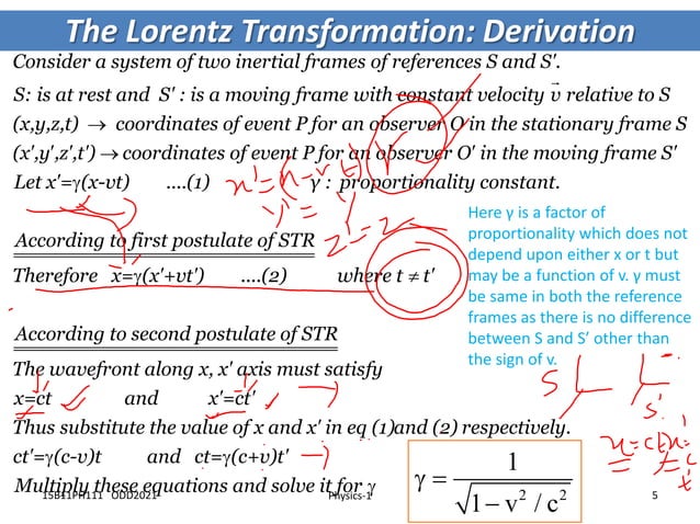 L17,18_Lorentz transformation,Length contraction & Time dilation.pdf