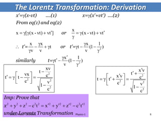 L17,18_Lorentz transformation,Length contraction & Time dilation.pdf