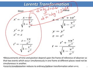 L17,18_Lorentz transformation,Length contraction & Time dilation.pdf
