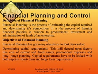 L 17 financial planning and control | PPT