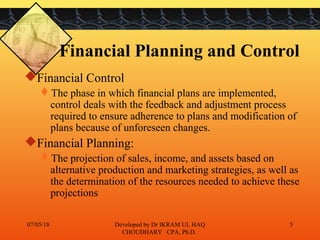 L 17 financial planning and control | PPT