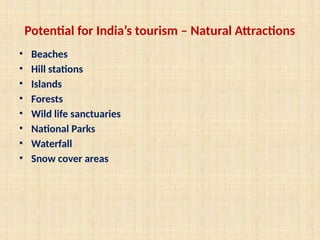 Tourism, meaning, types , potential and challenges for India's tourism ...