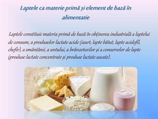 Lapte si produse lactate | PPTX