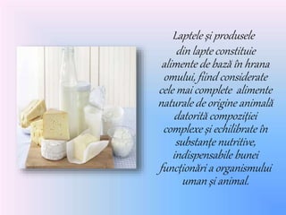 Lapte si produse lactate | PPTX