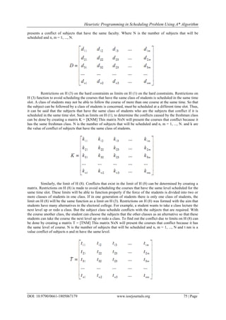 Heuristic Programming in Scheduling Problem Using A* Algorithm | PDF | Genetics | Science