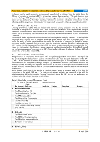 The Lagos Bus Rapid Transit: Review of Users’ Perception | PDF