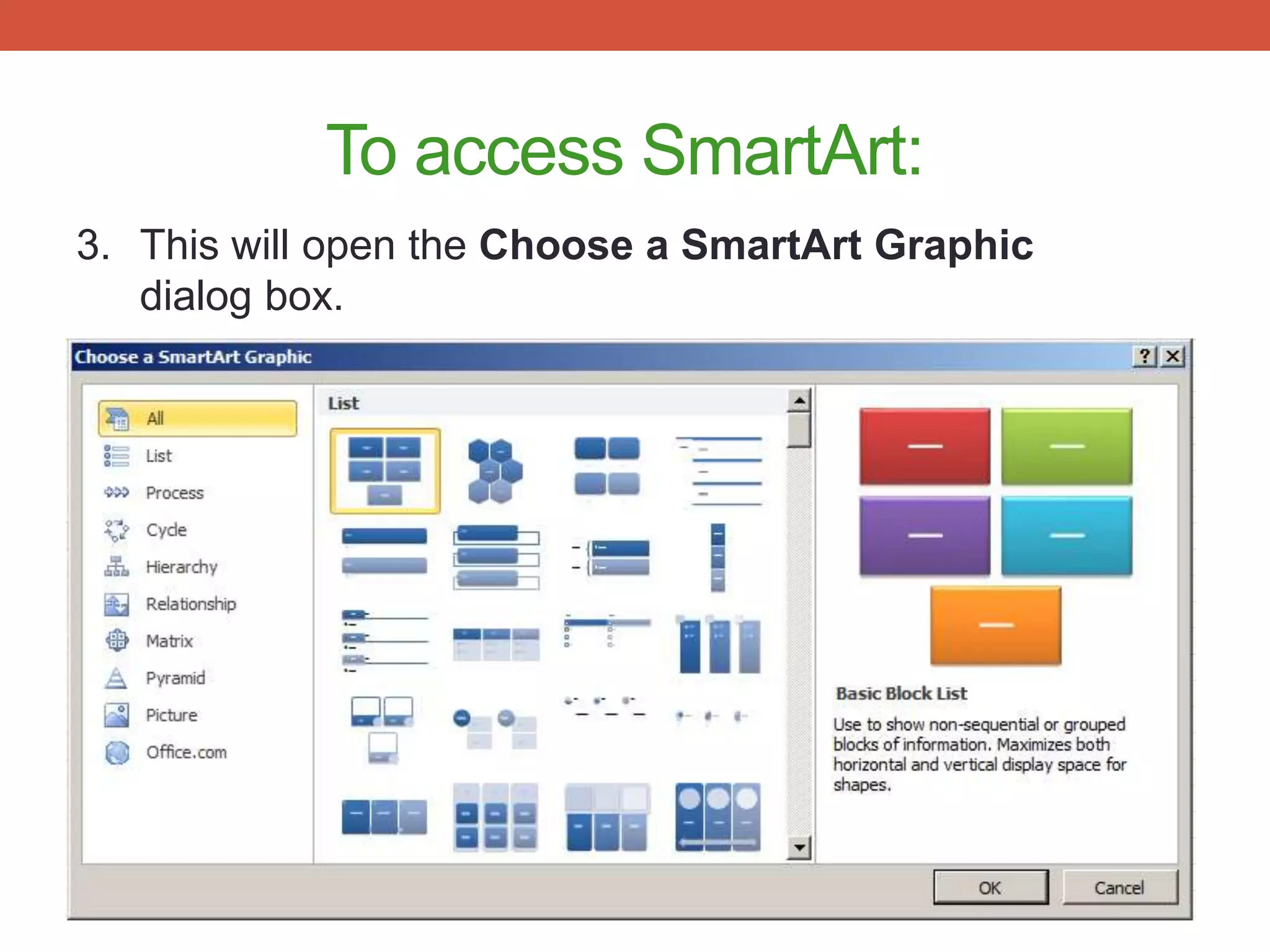 Using Smart Art in Excel 2010 | PPT