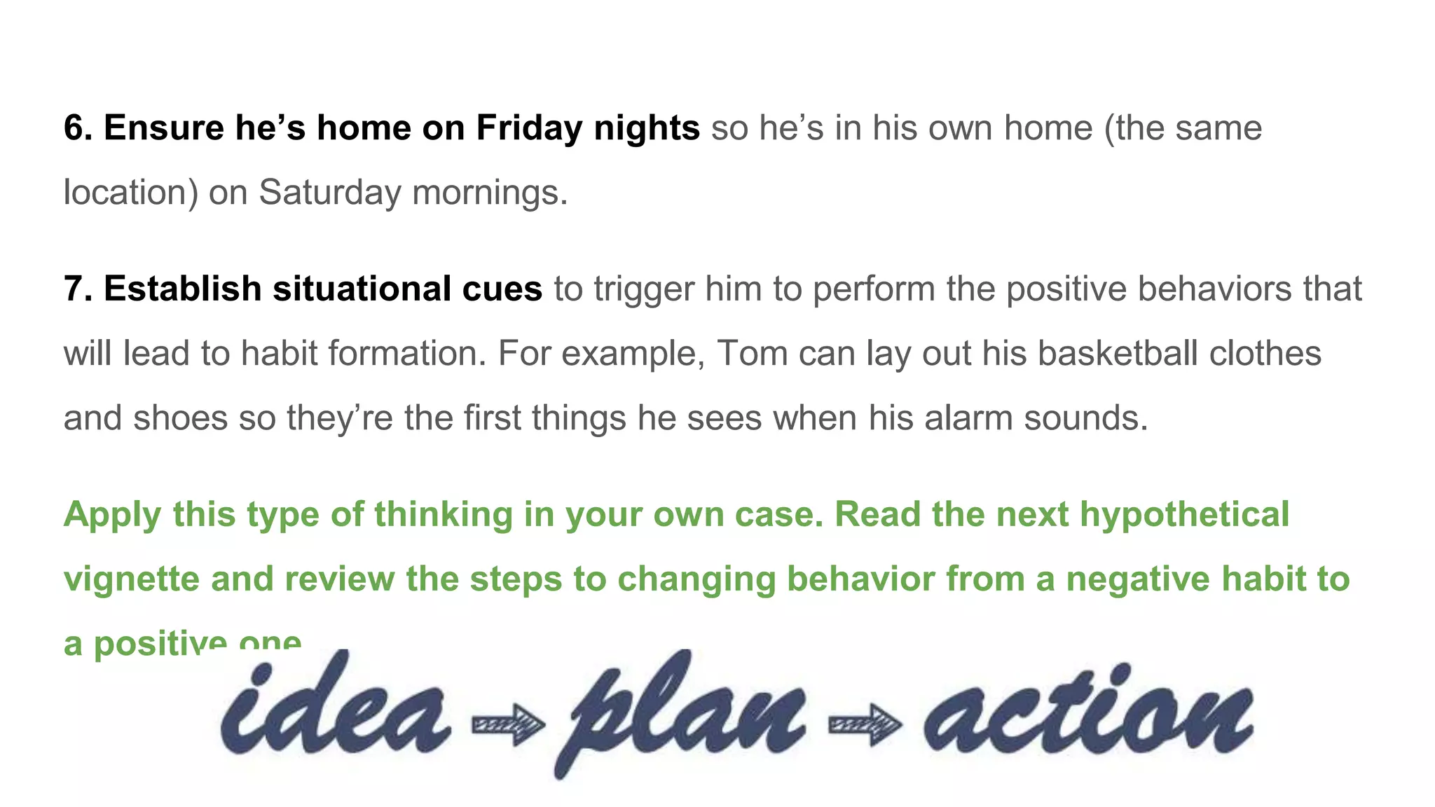 Substitute Positive Habits For Negative Habits | PPTX | Healthy Cooking ...