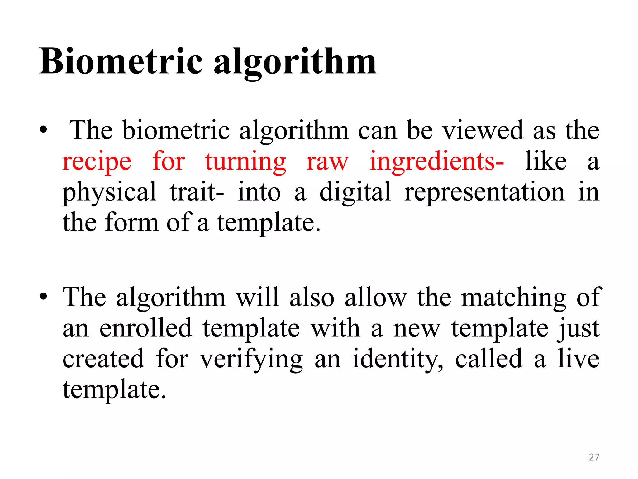 Basic of Biometrics Technology | PPTX