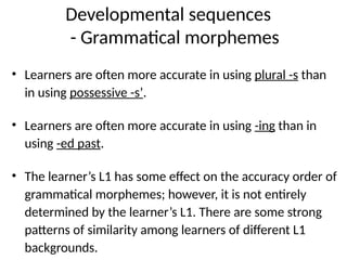 L1 and L2 acquisition summary based on generative theory | PPTX
