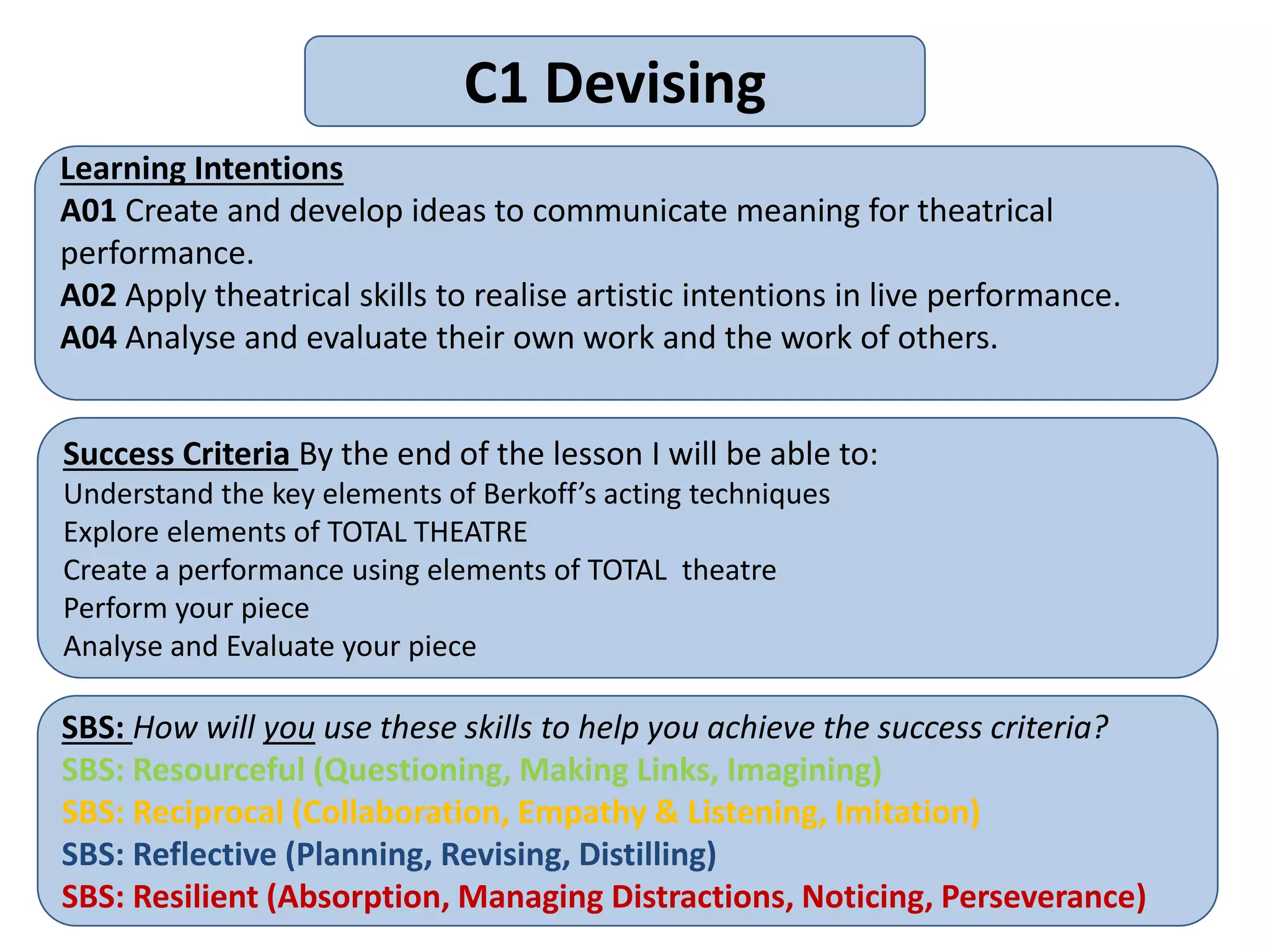 L1 Berkoff skills | PPTX