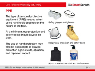 Unit 113: Maintain and use carpentry and joinery hand tools | PPTX