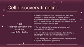 Cell and Molecular Biology. Modern cell Theory, parts of a cell | PDF