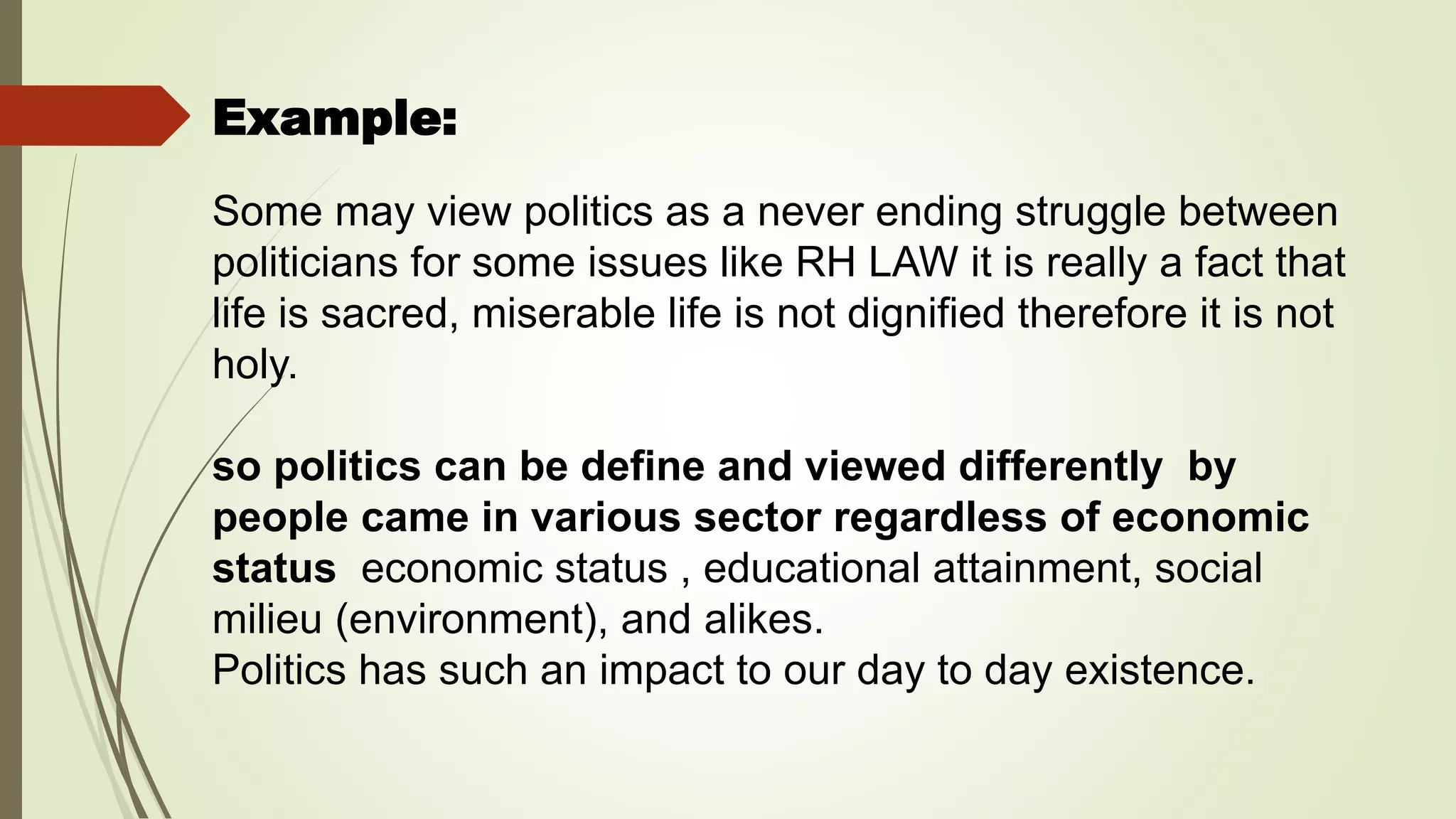 L1 define politics | PPTX