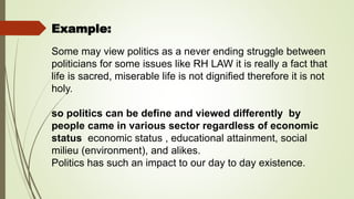L1 define politics | PPTX