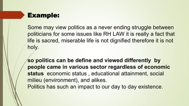 L1 define politics | PPT
