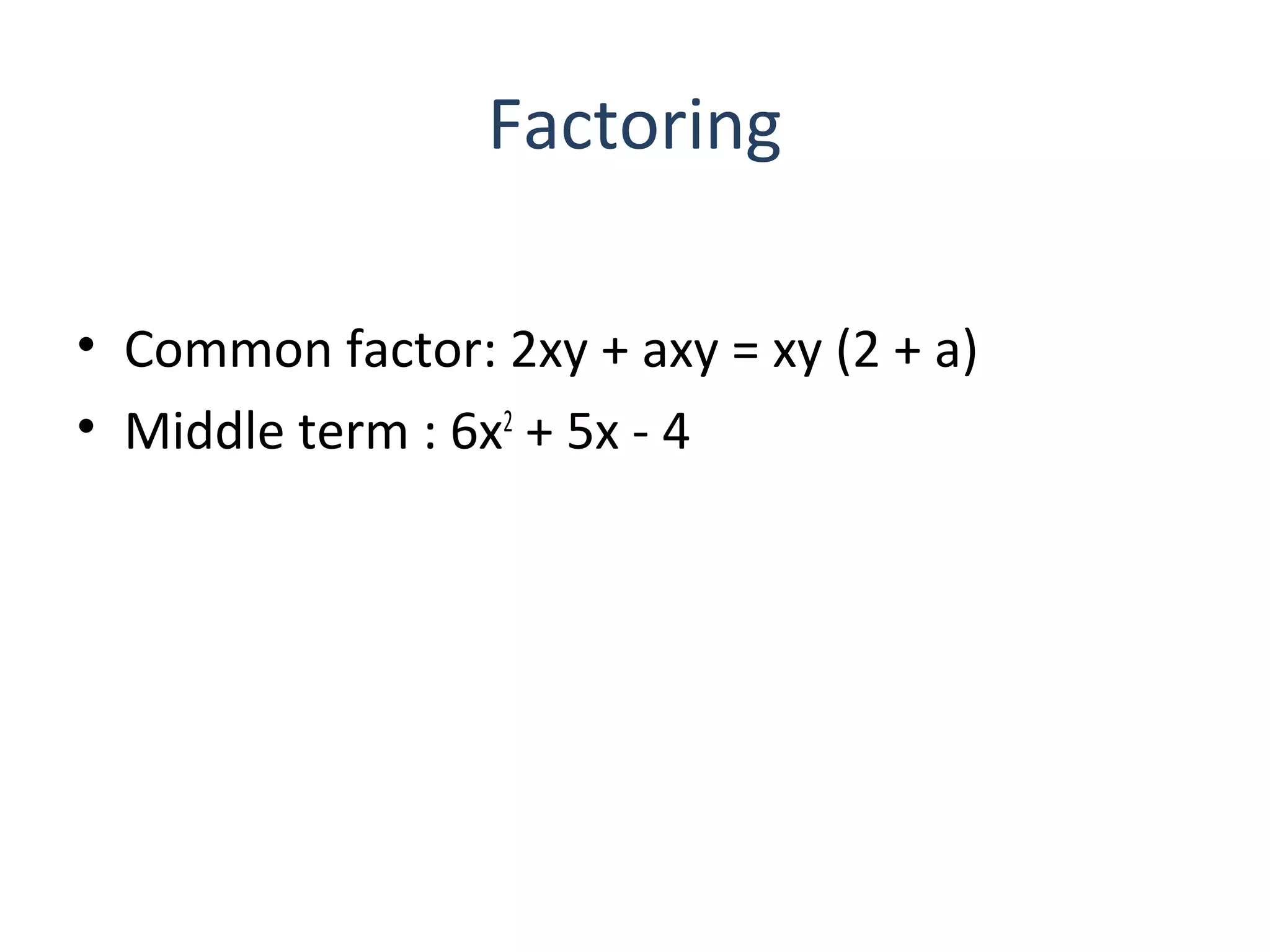 essential concepts of algebra | PPT