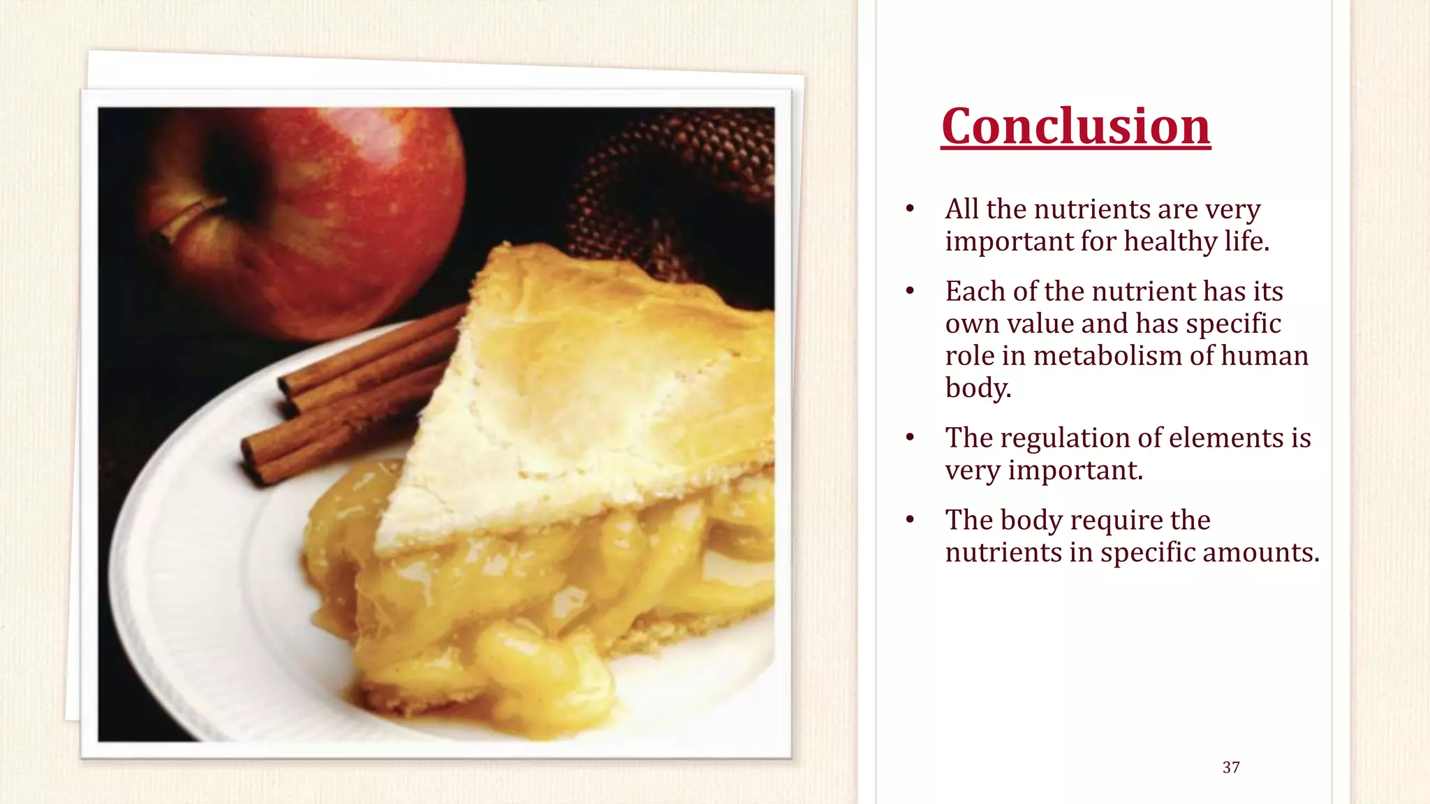 role of nutrients in metabolism | PPTX
