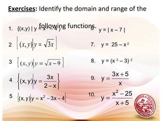 L1 functions, domain & range | PPT | Programming Languages | Computing