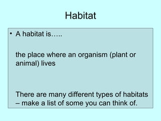 Lesson 1 habitats | PPT