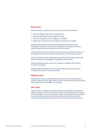 L1 H&S Construction Environment Student Notes | PDF