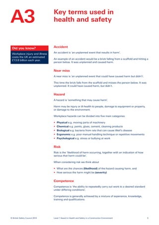 L1 H&S Construction Environment Student Notes | PDF