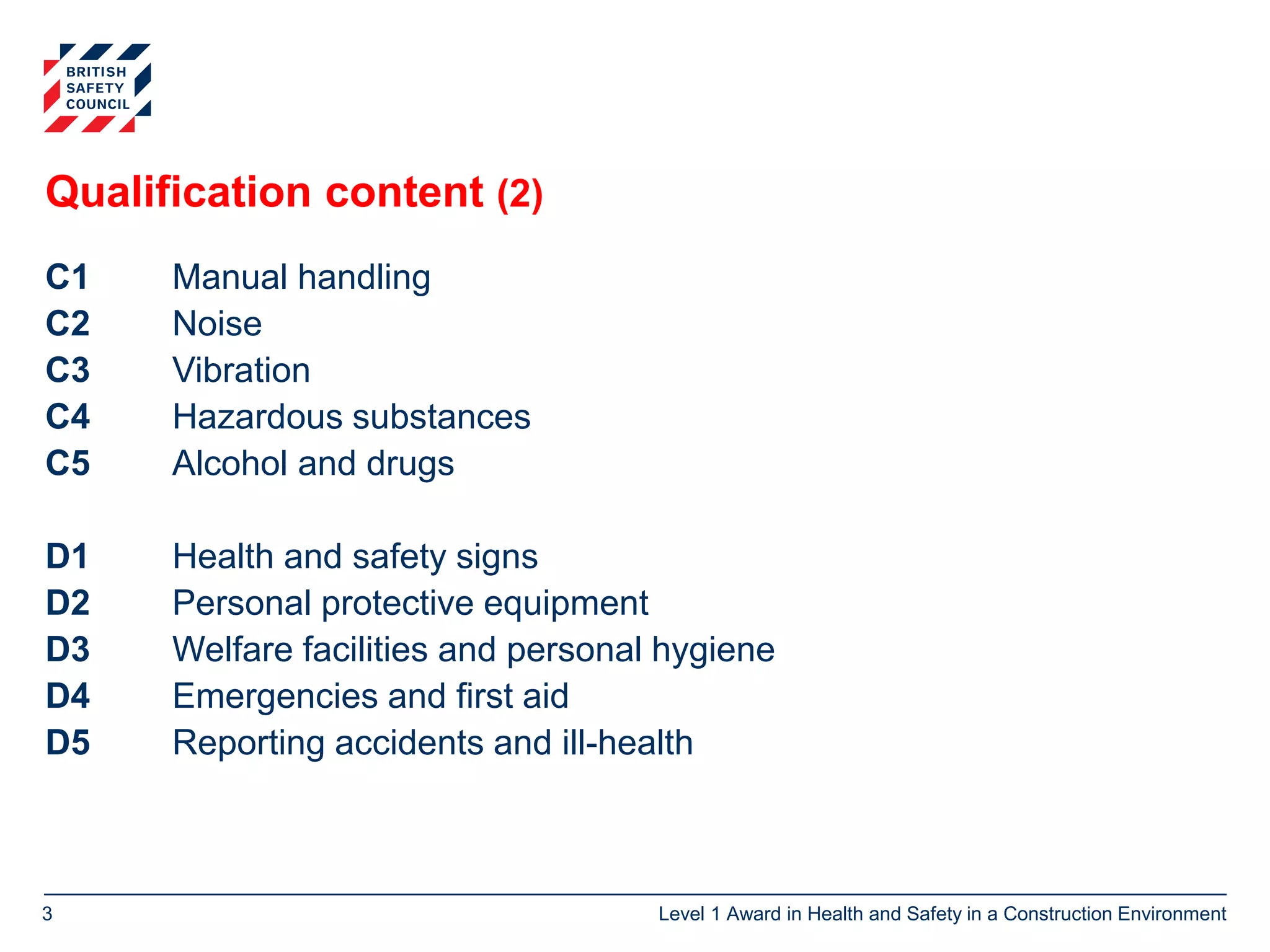 L1 Health & Safety in construction environment powerpoint | PPTX