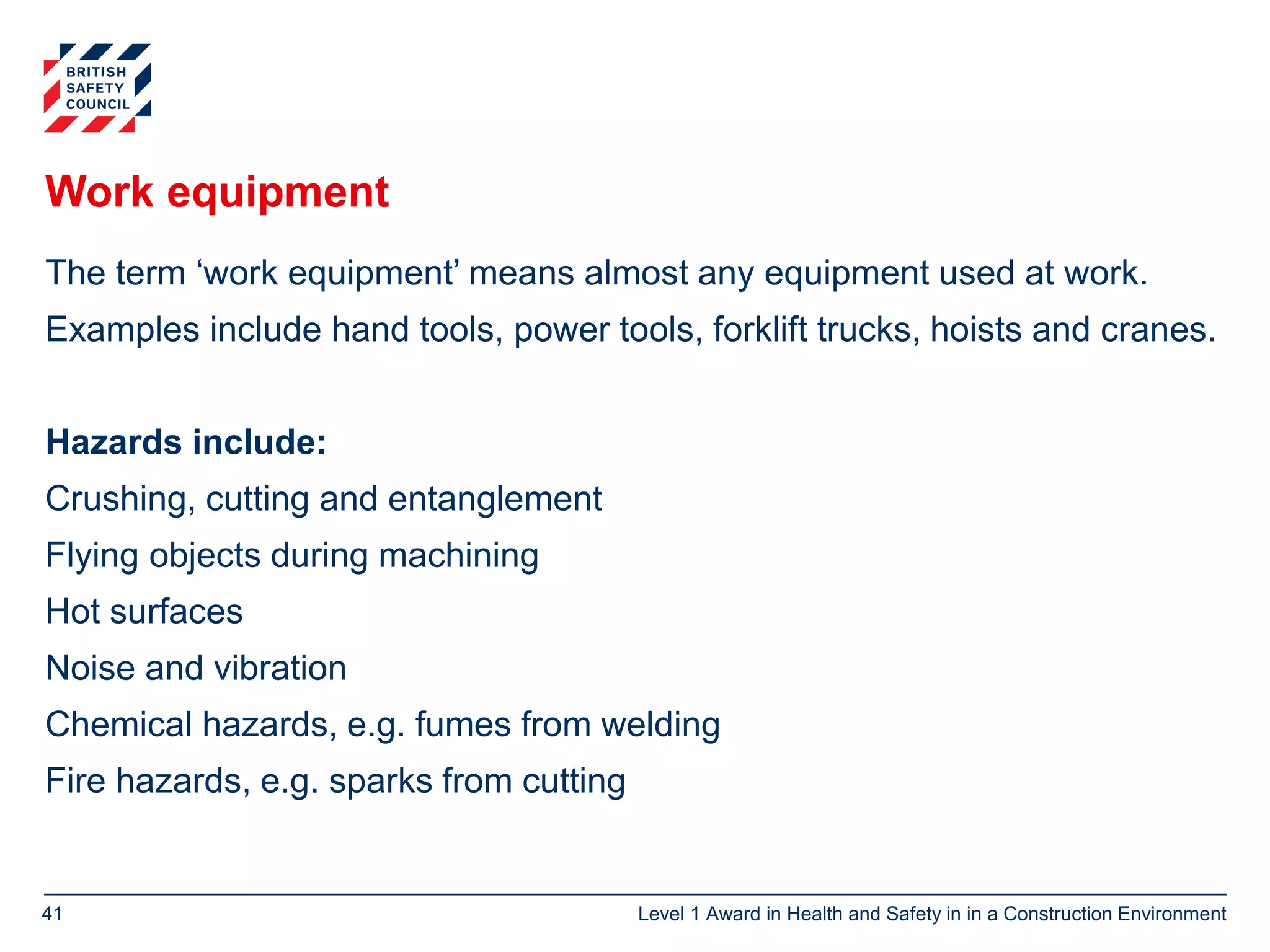 L1 Health & Safety in construction environment powerpoint | PPTX