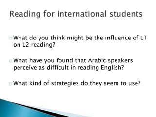 L1 influence on l2 reading (ak) | PPTX