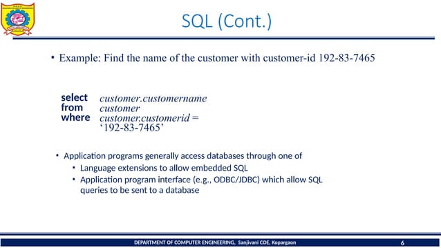 Introduction to Structured Query Language | PPTX