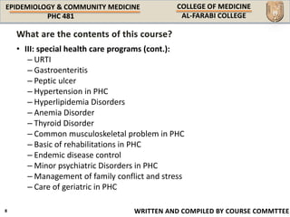 L1 introduction to primary health care course | PPTX