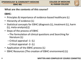 L1 introduction to research Methods & EBM course | PPT | Free Download