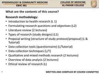 L1 introduction to research Methods & EBM course | PPT