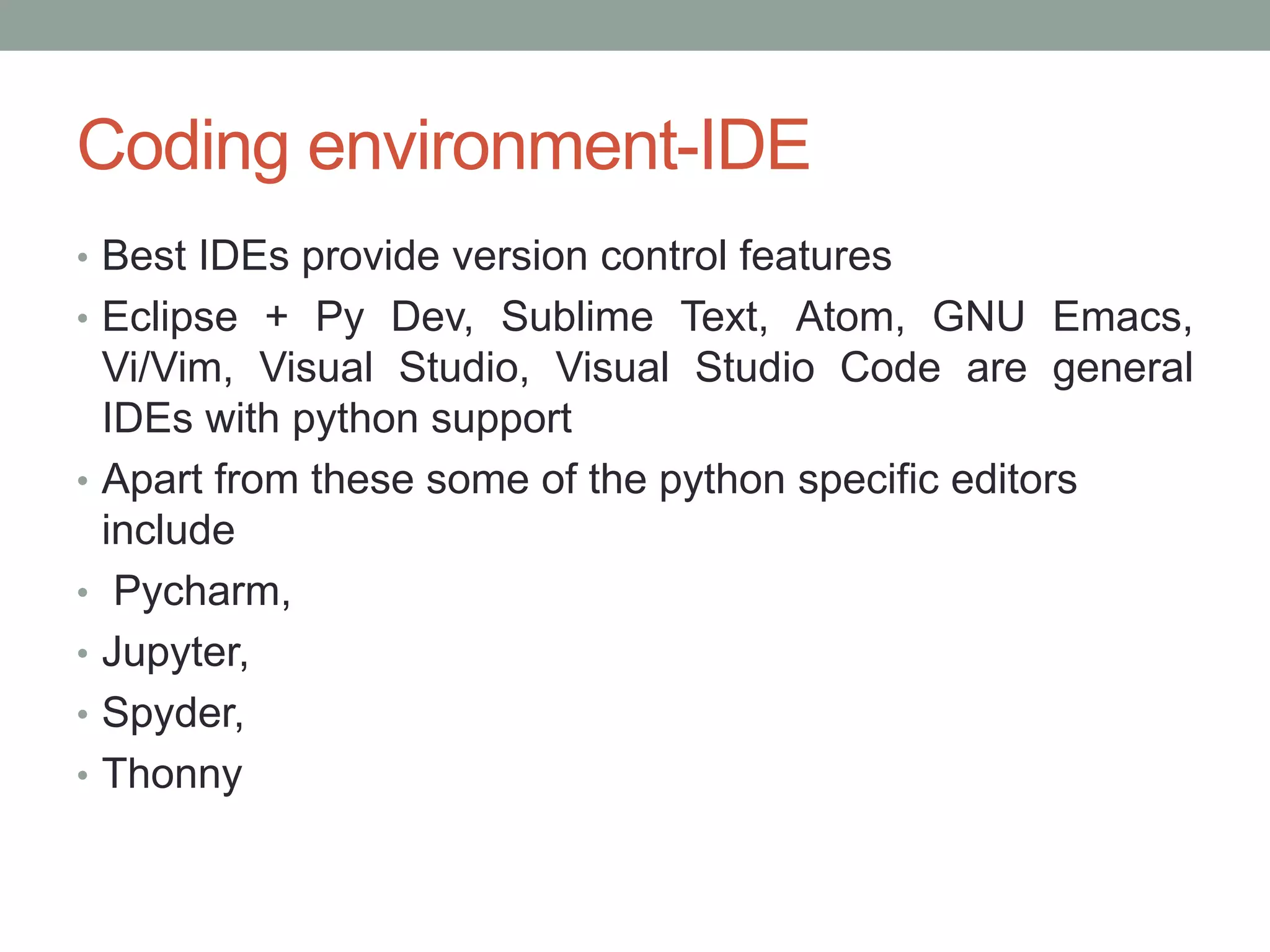 Introduction to python history and platforms | PPTX