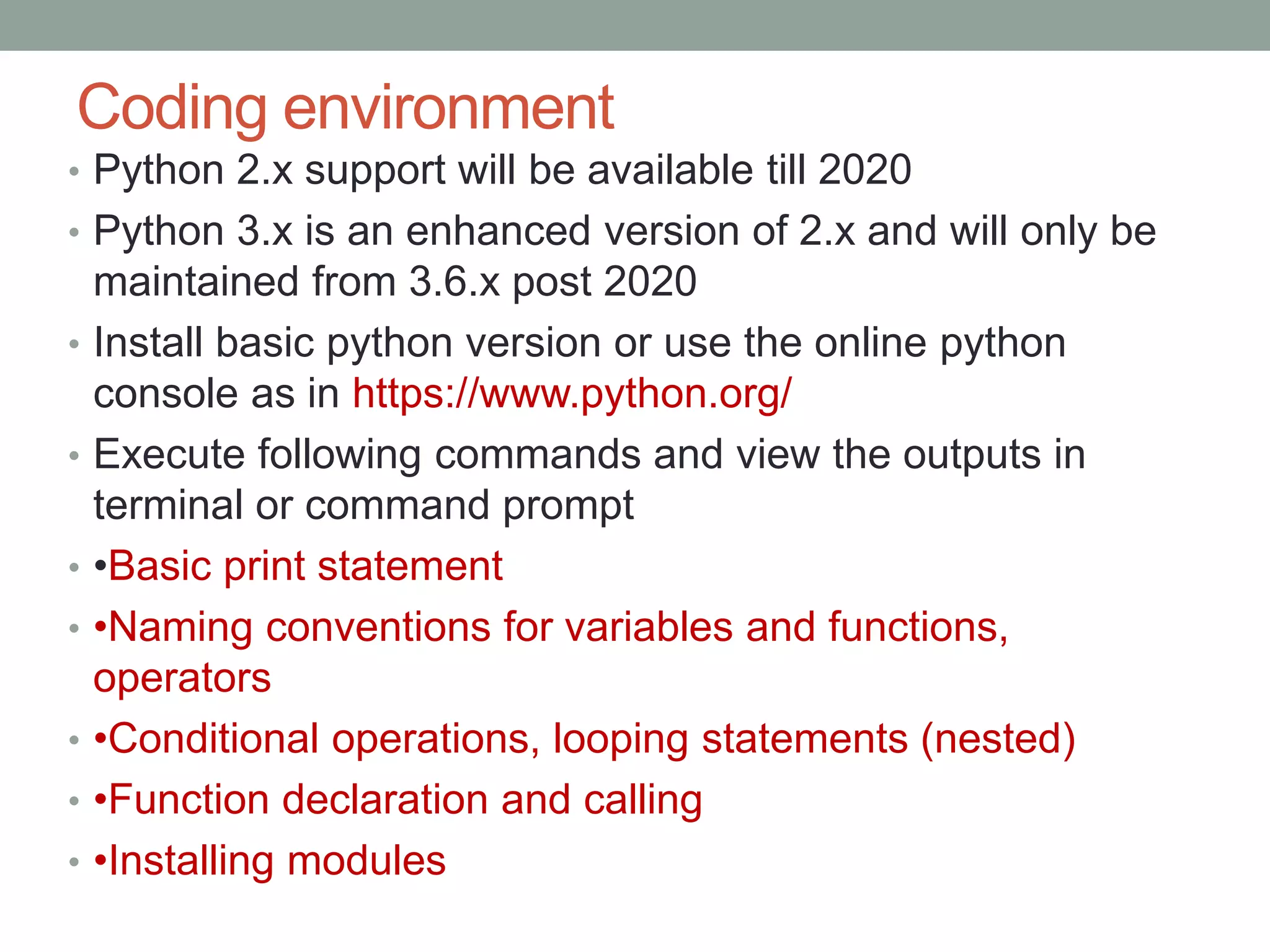 Introduction to python history and platforms | PPTX