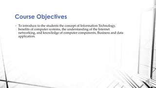 L1 ICT Intro to Computers baisc introductory lecture | PPT
