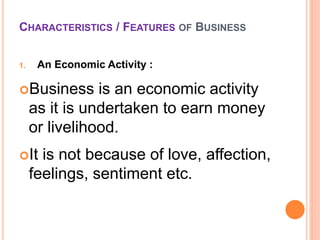 Business and Characteristics of business | PPTX