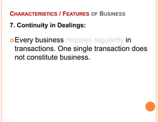 Business and Characteristics of business | PPTX
