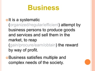 Business and Characteristics of business | PPTX