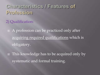 Grade 11 Profession and Characteristics | PPTX